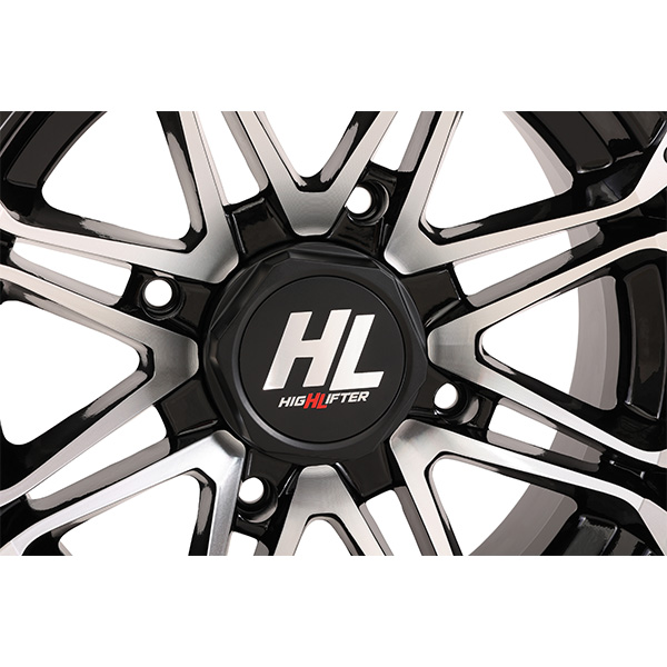 14x7 4/156 4+3 (+5mm) High Lifter HL3 Wheel - Gloss Blk-Mach